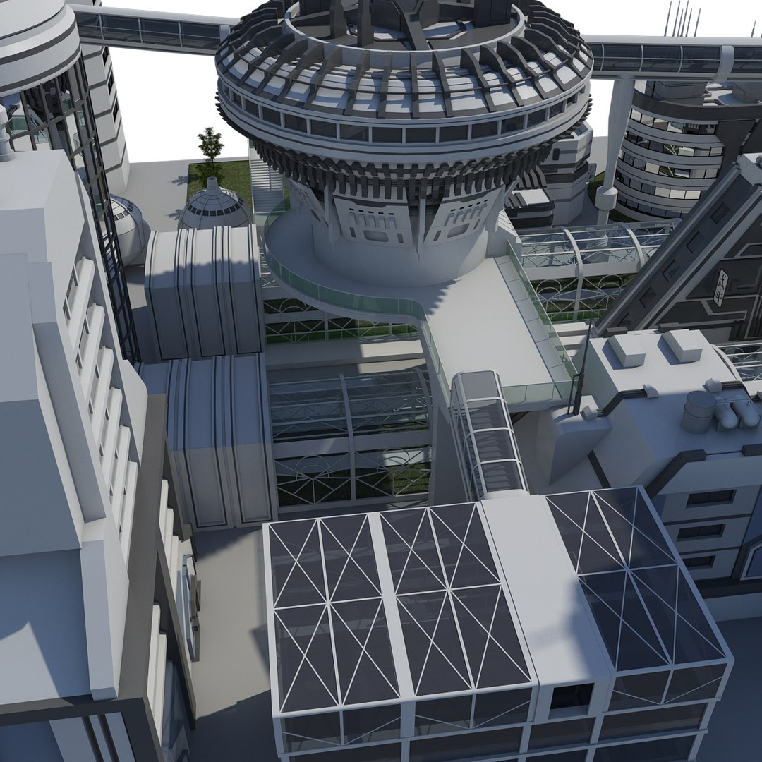 3d Block Futuristic City Model