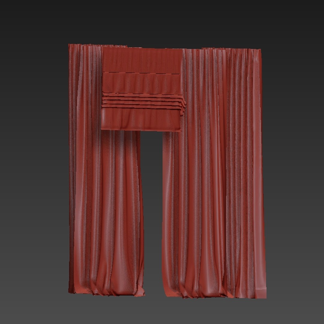 3D model curtain tulle black - TurboSquid 1380943