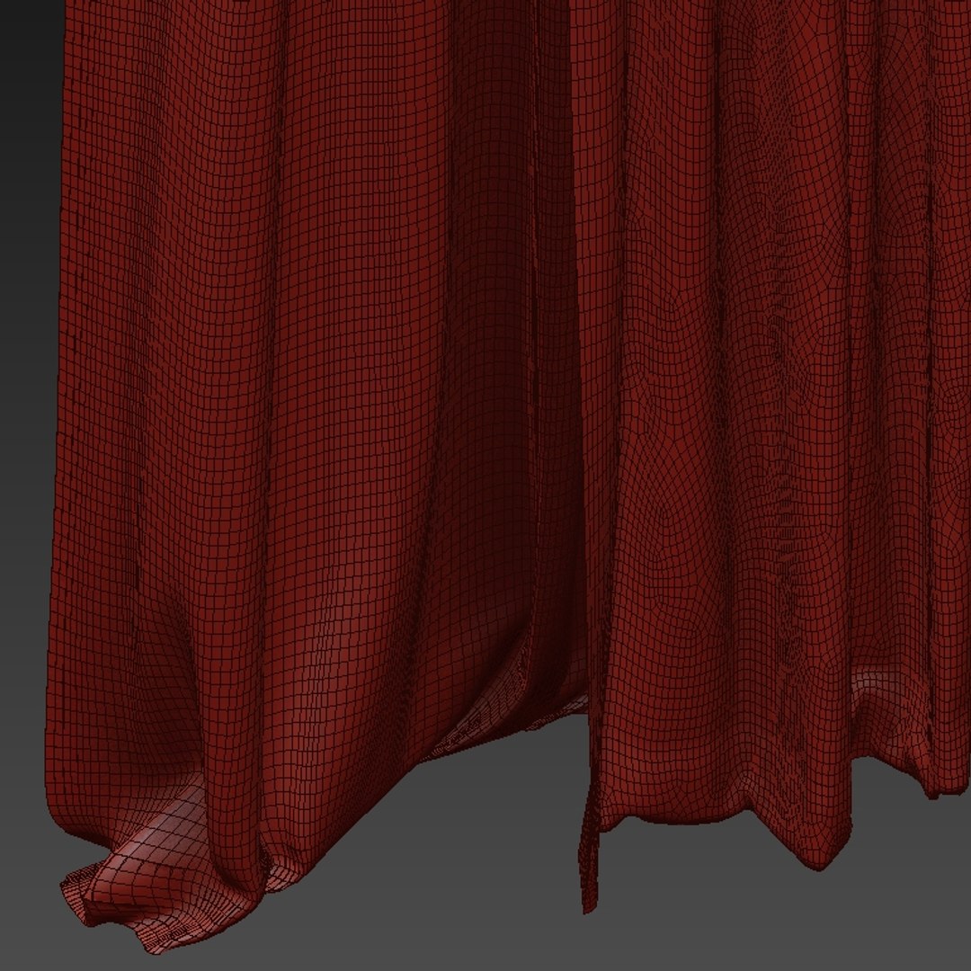 3D model curtain tulle black - TurboSquid 1380943