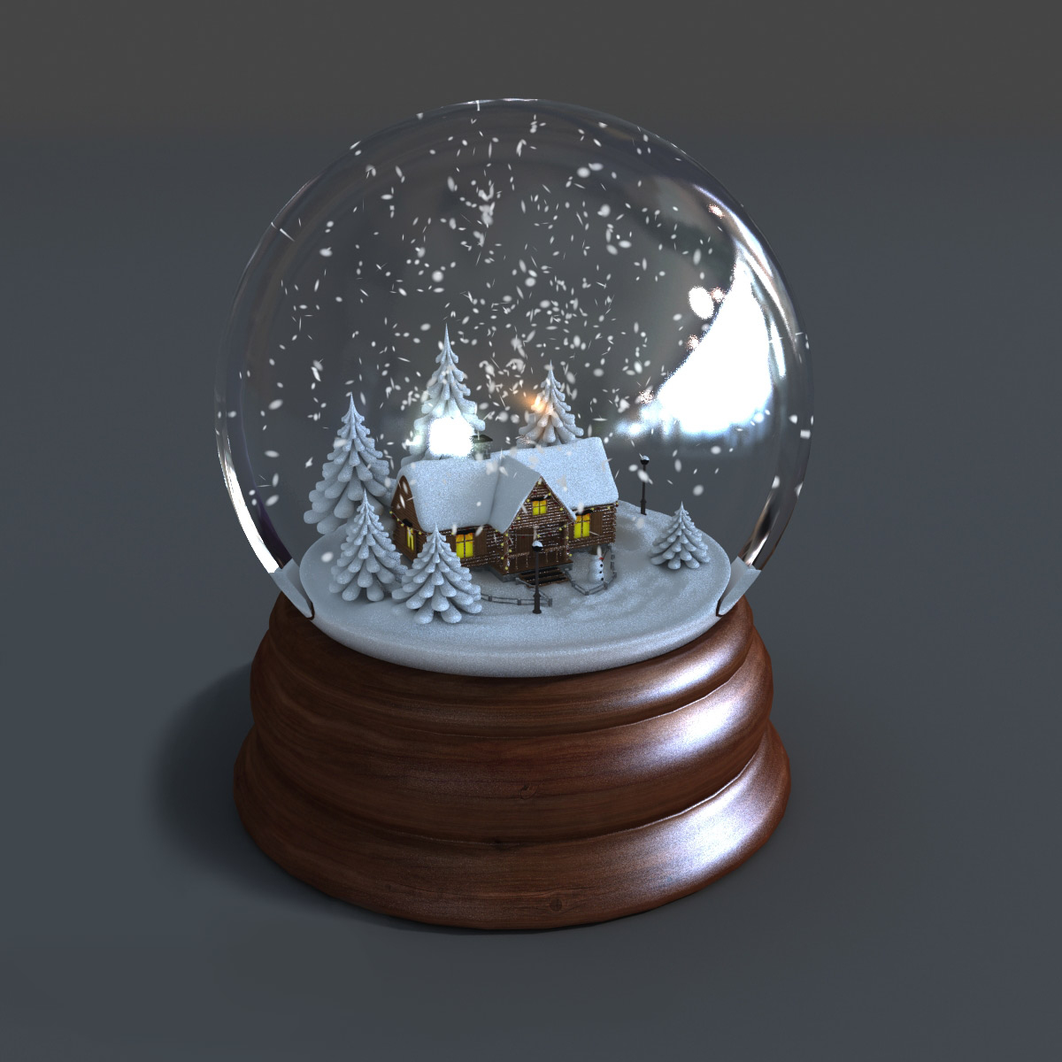 3d model of snow globe animations
