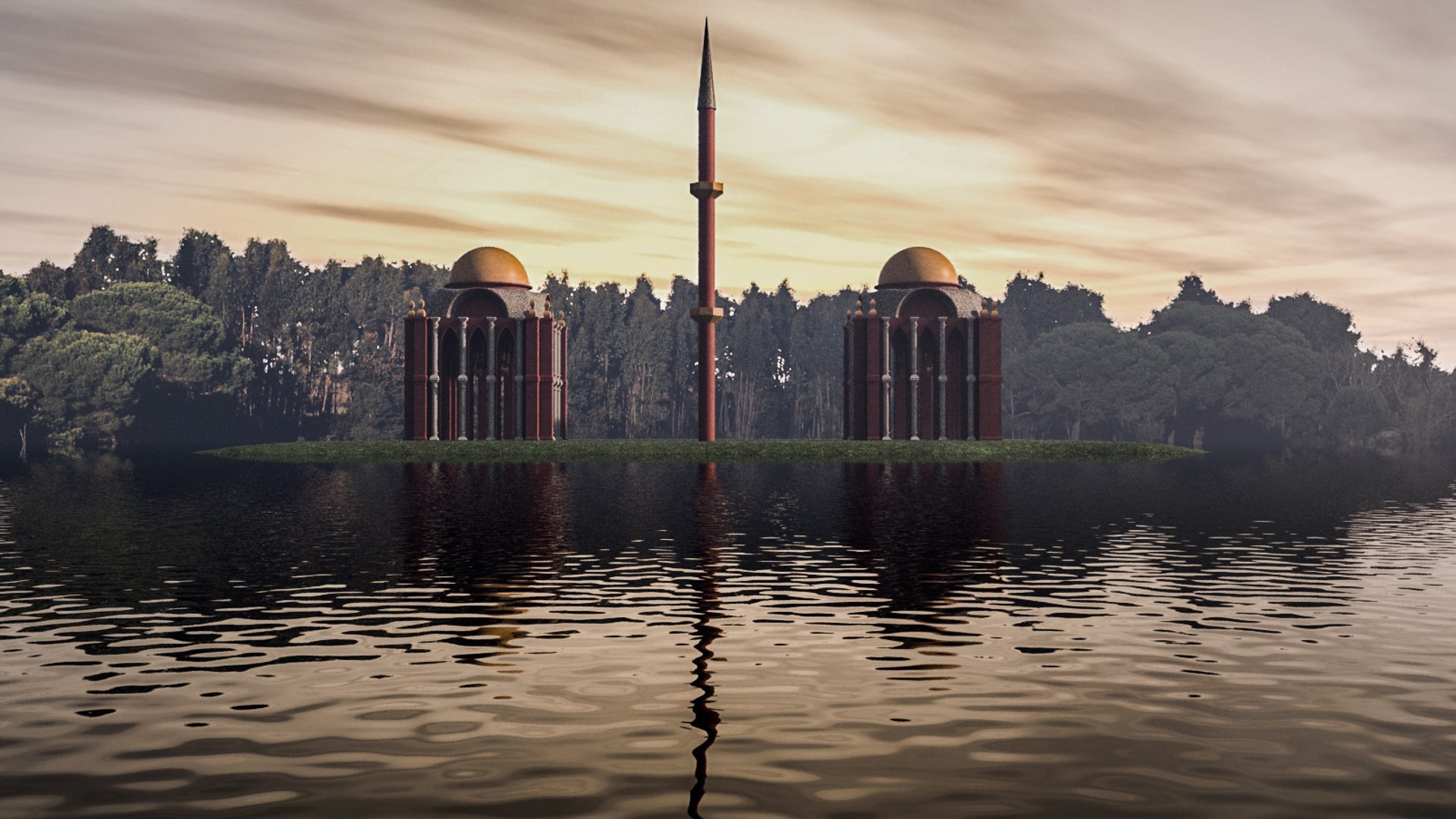 Mesquita fantasy sacred temple 3D - TurboSquid 1655806