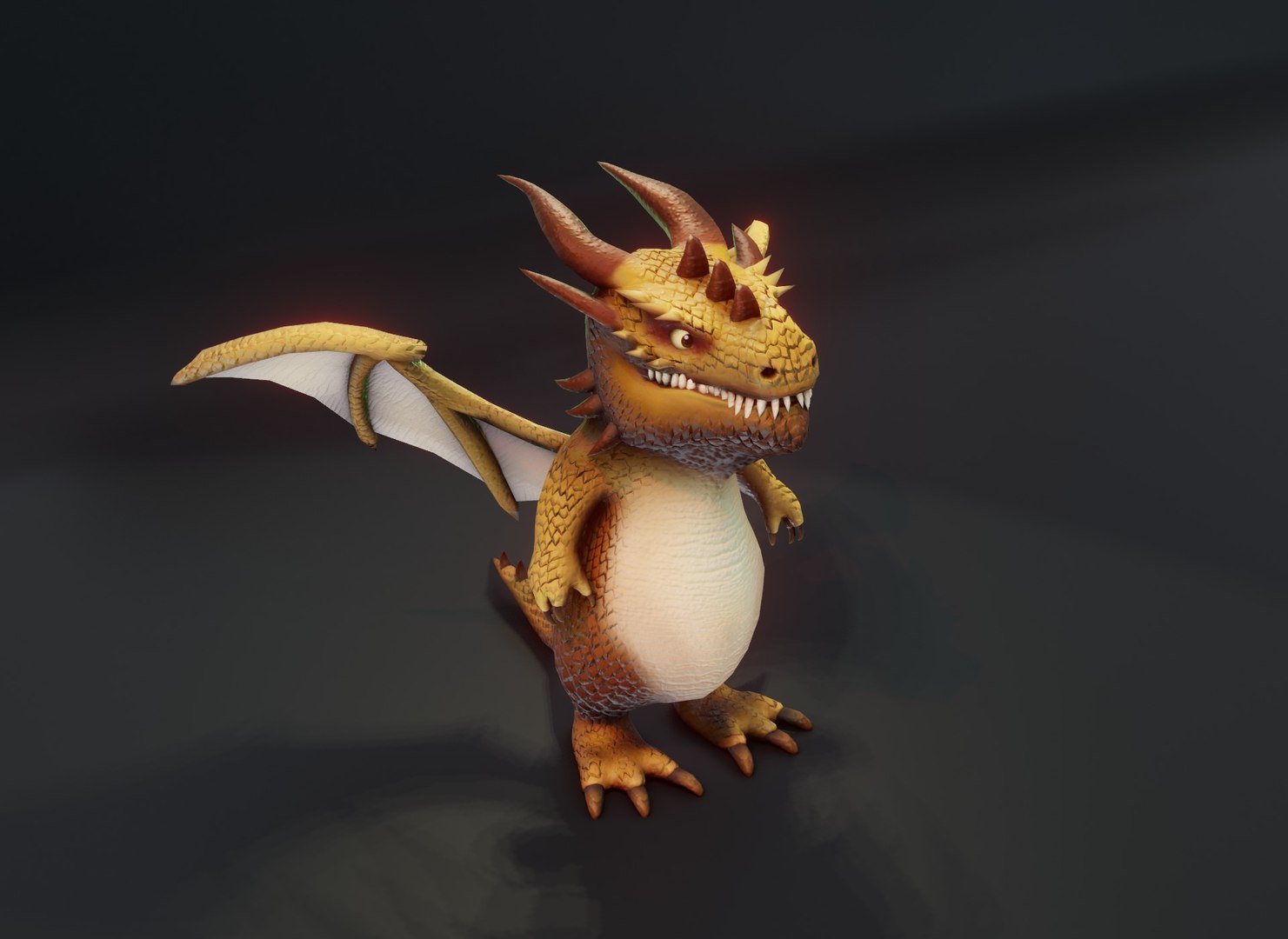 Cartoon Brown Dragon Rigged Low-poly 3D Model Model - TurboSquid 2170827