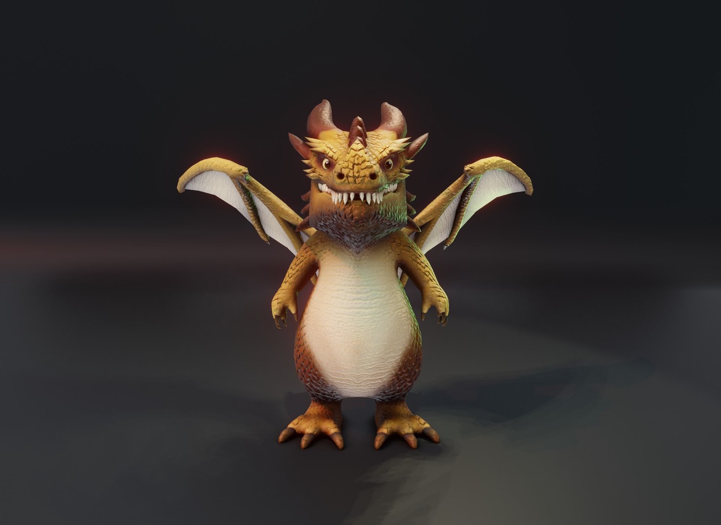 Cartoon Brown Dragon Rigged Low-poly 3D Model Model - TurboSquid 2170827