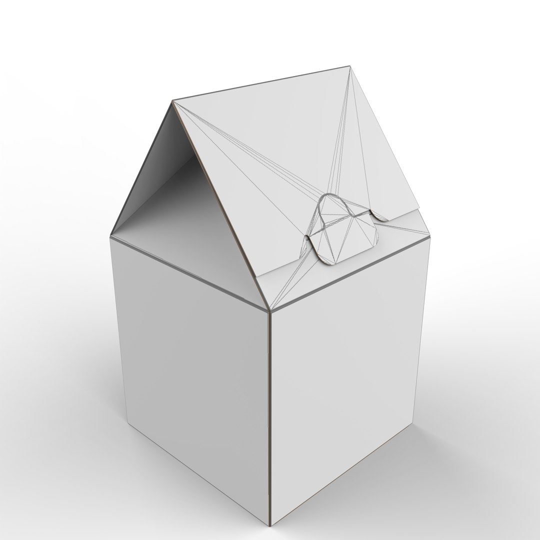 3D Gable Top Cardboard Packaging Box 120x120x80mm Model - TurboSquid ...