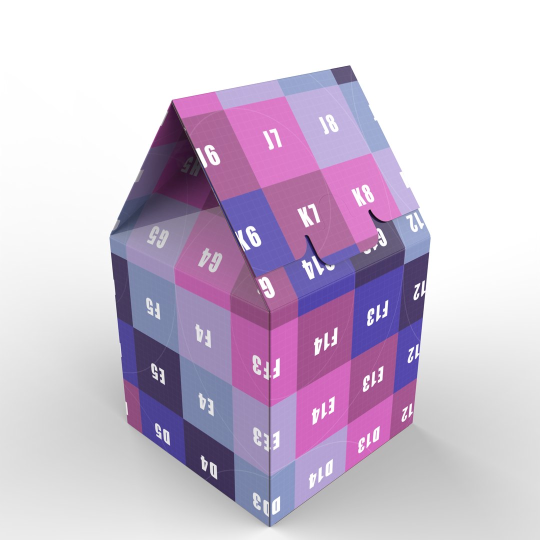 3D Gable Top Cardboard Packaging Box 120x120x80mm Model - TurboSquid ...