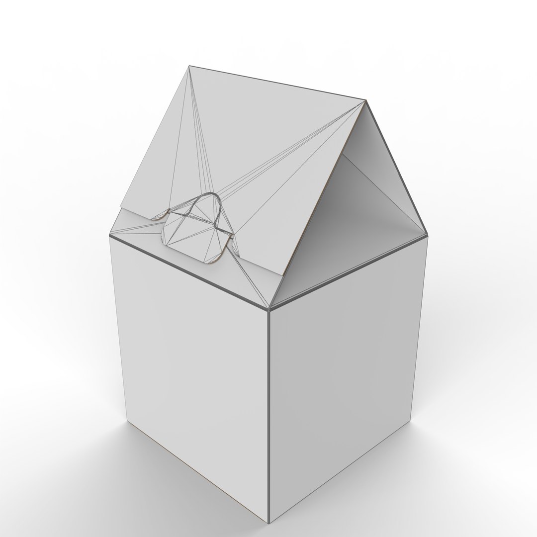 3D Gable Top Cardboard Packaging Box 120x120x80mm Model - TurboSquid ...