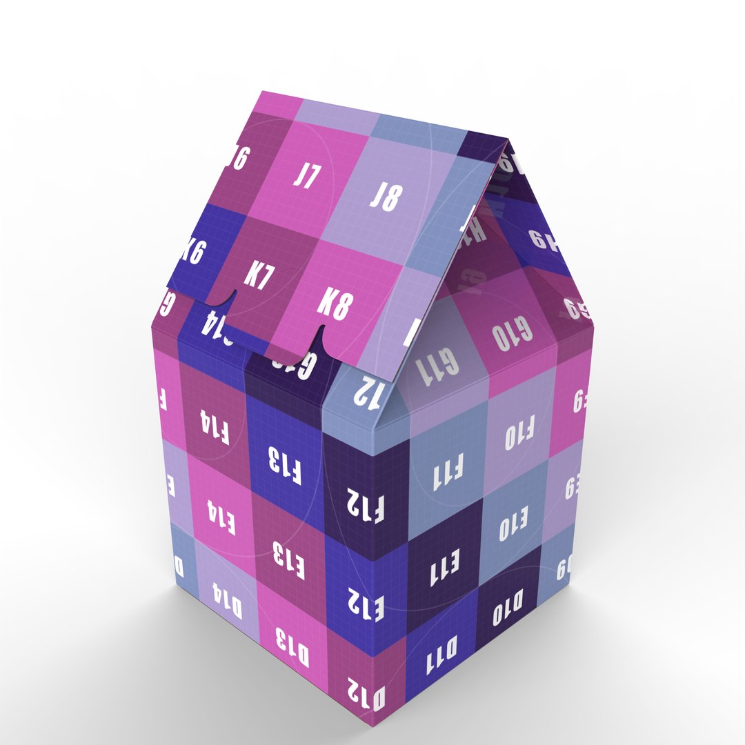 3D Gable Top Cardboard Packaging Box 120x120x80mm Model - TurboSquid ...