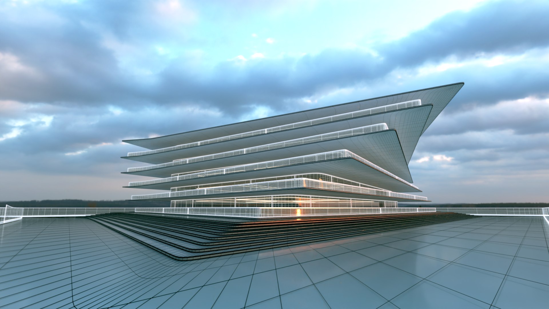 3D Futuristic Building Concept V2-02 Model - TurboSquid 2077438