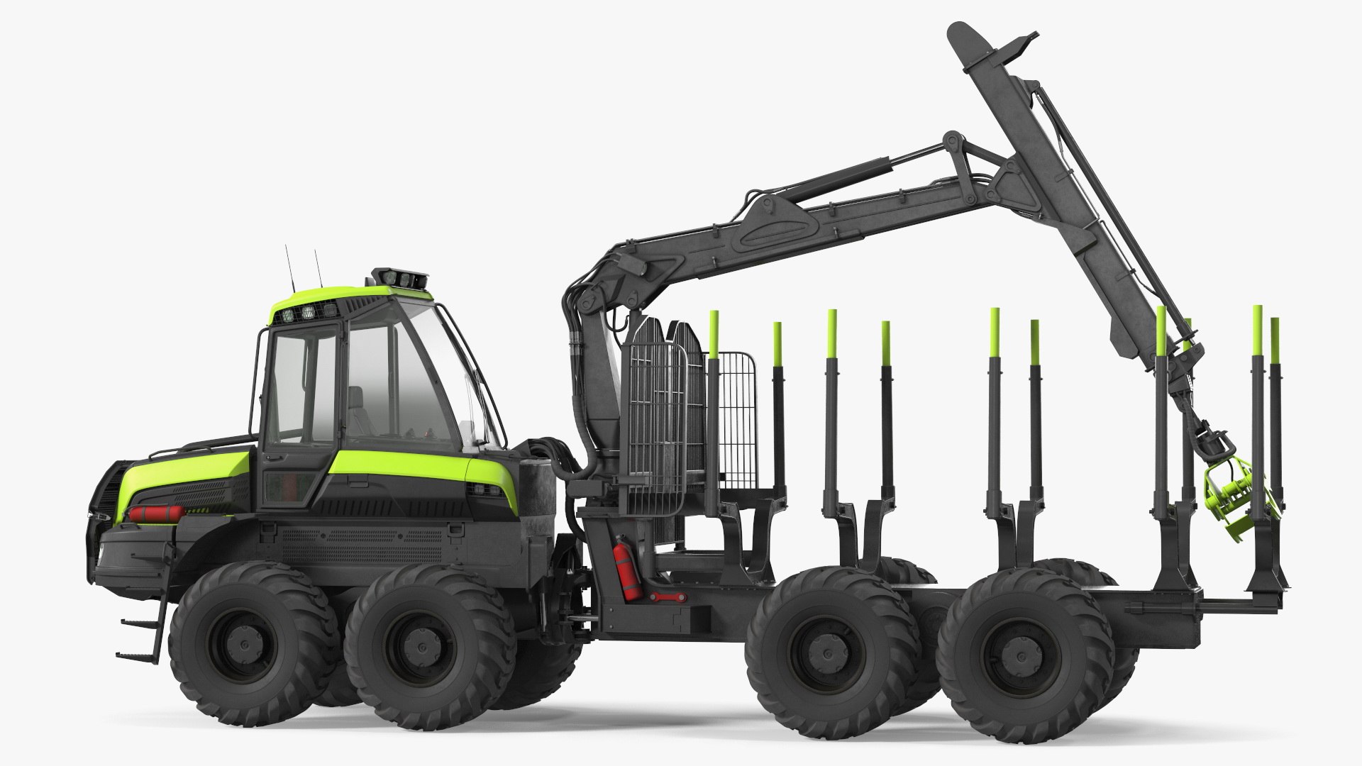 3D Model Forwarder Forestry Vehicle Rigged For Cinema 4D - TurboSquid ...