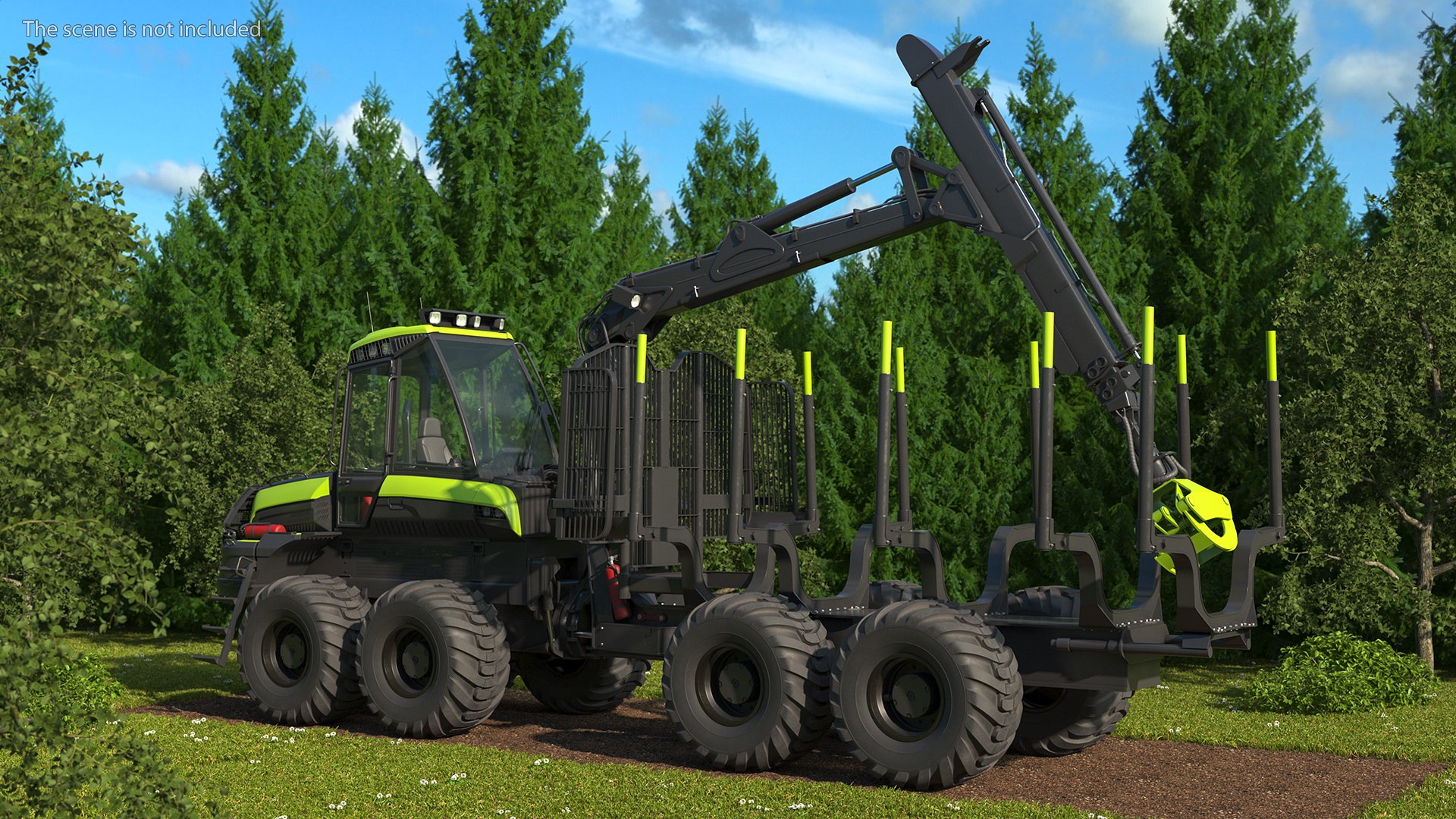 3D Model Forwarder Forestry Vehicle Rigged For Cinema 4D - TurboSquid ...