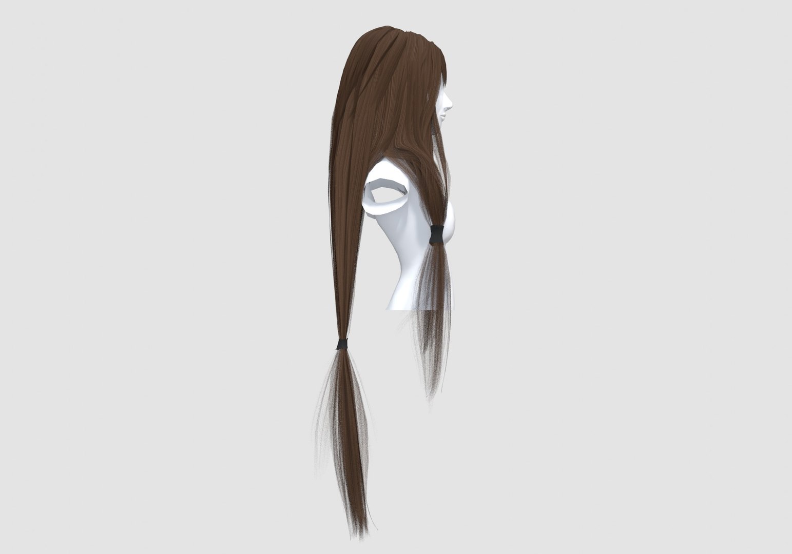 Pigtail Side Hairstyle Model - TurboSquid 1940101