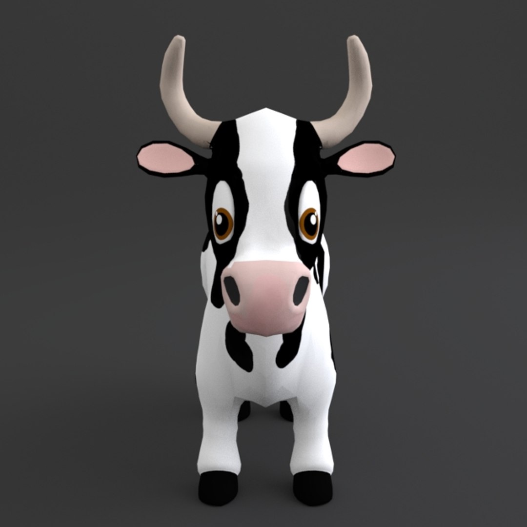 3D Cow Toon Model - TurboSquid 1401642