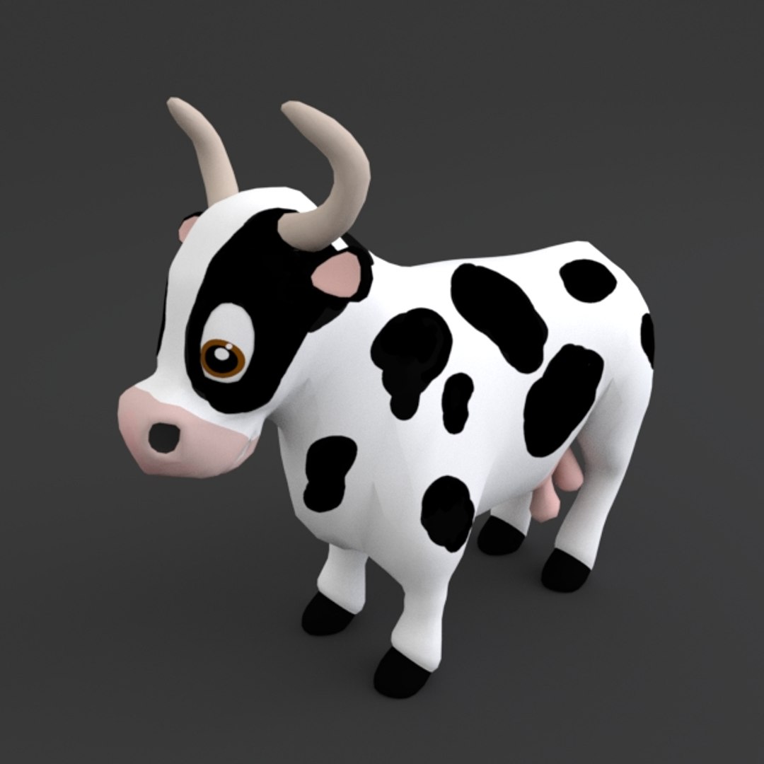 3D Cow Toon Model - TurboSquid 1401642