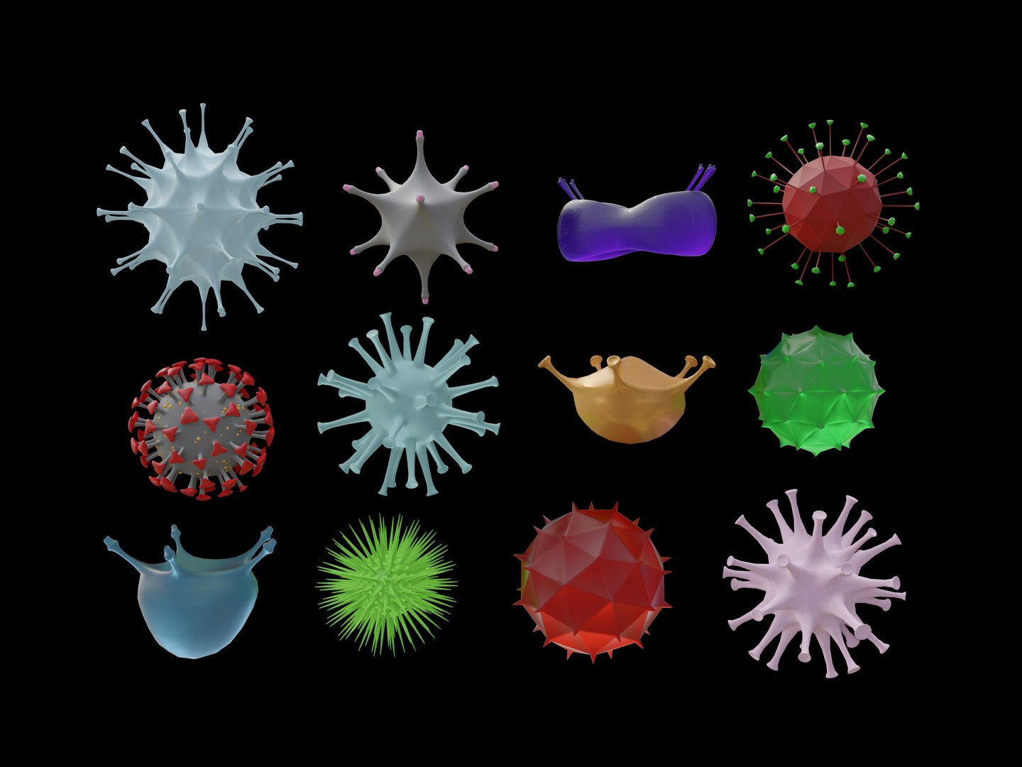 3D Viruses And Cells Pack Model - TurboSquid 2271363