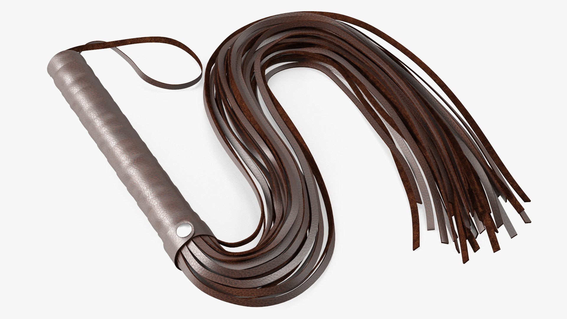 3D Model Folded Short Whip Brown Leather - TurboSquid 2029490