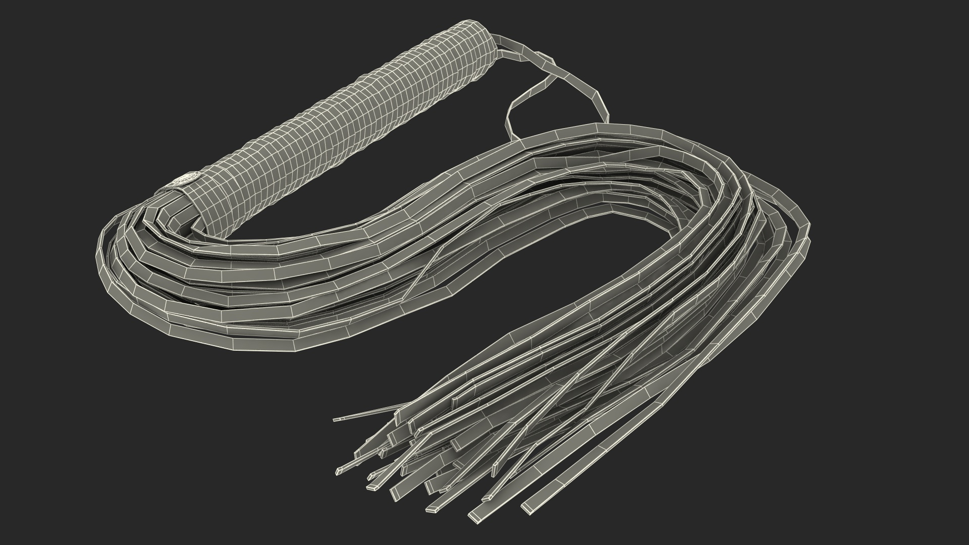 3D Model Folded Short Whip Brown Leather - TurboSquid 2029490