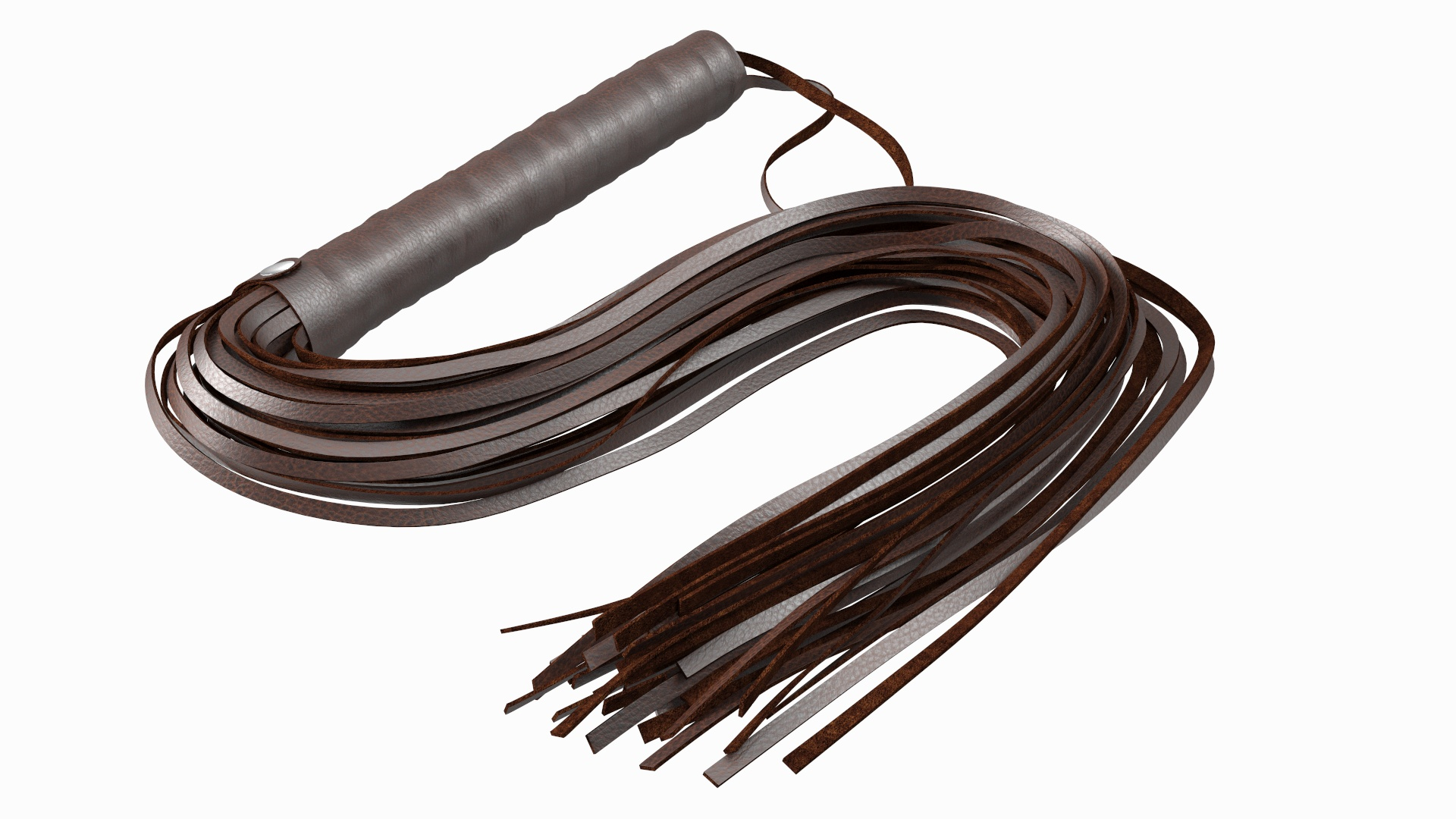 3D Model Folded Short Whip Brown Leather - TurboSquid 2029490