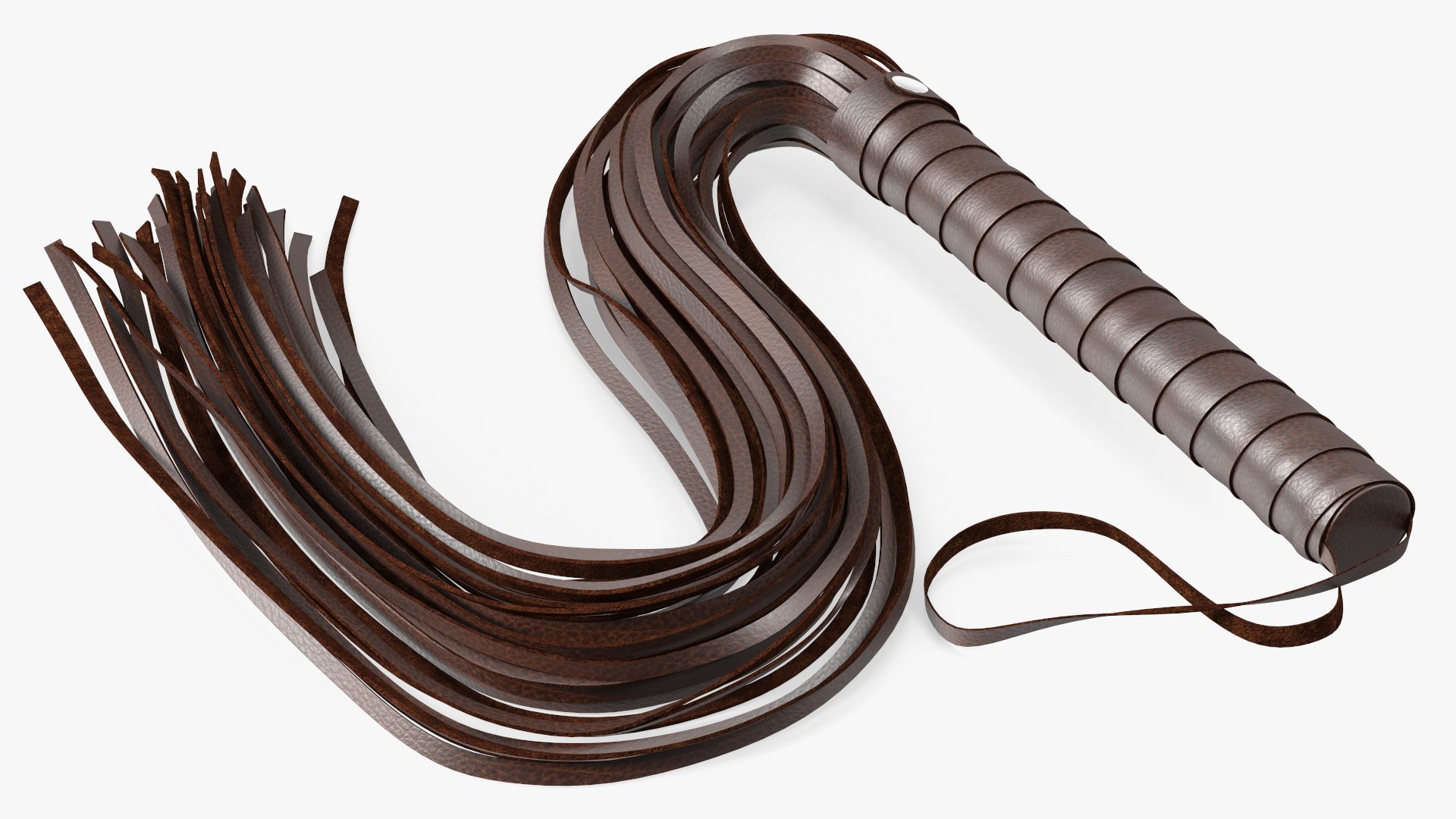 3D Model Folded Short Whip Brown Leather - TurboSquid 2029490