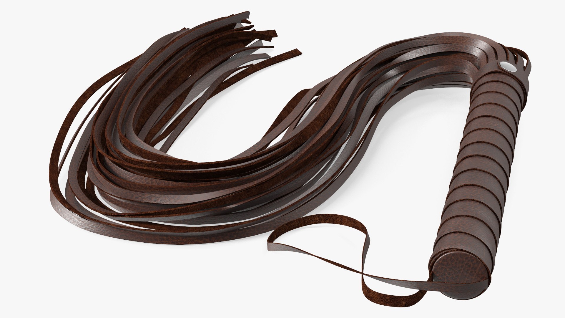 3D Model Folded Short Whip Brown Leather - TurboSquid 2029490
