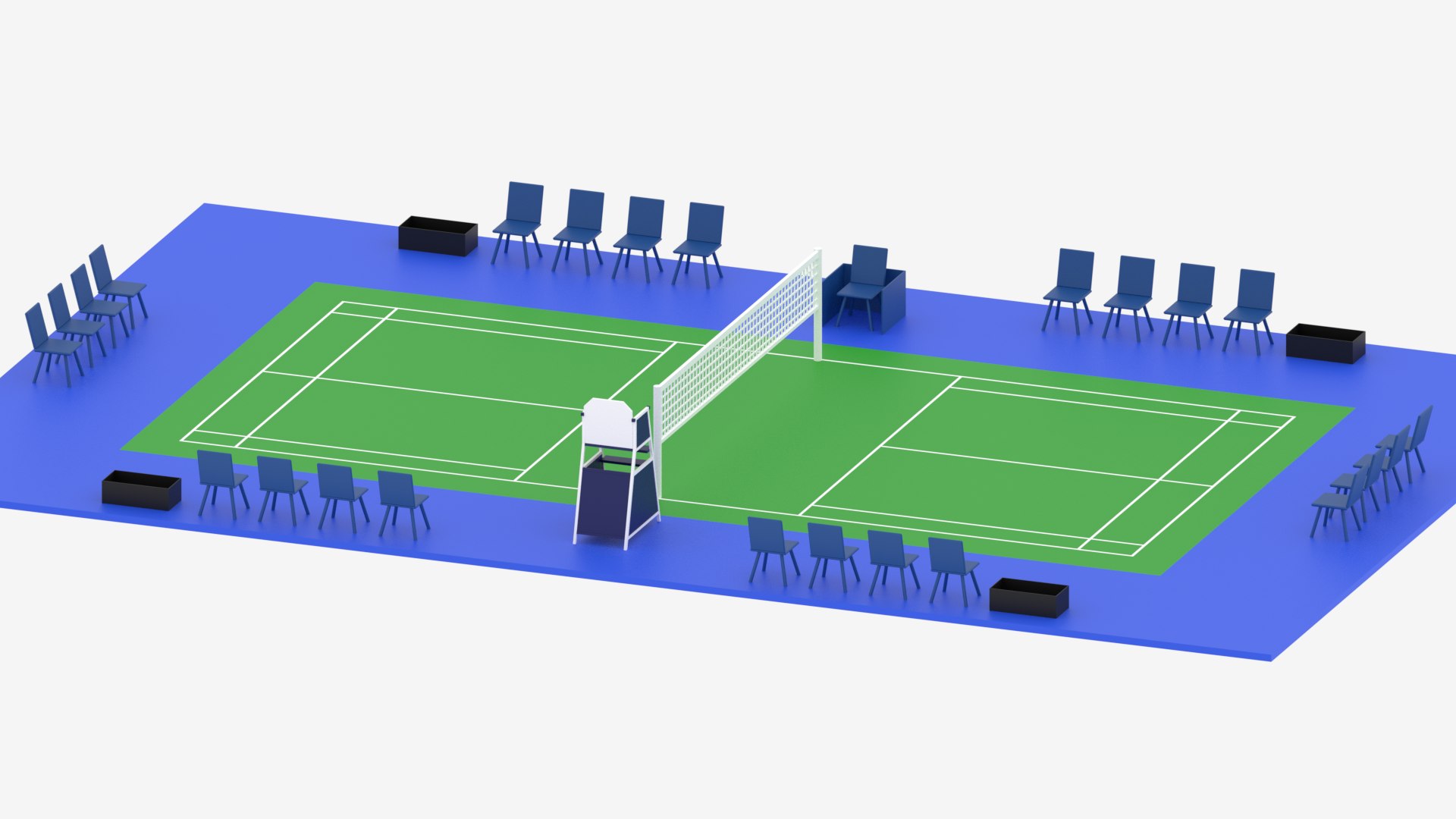 3D Cartoon Badminton Court Arena - TurboSquid 2231217