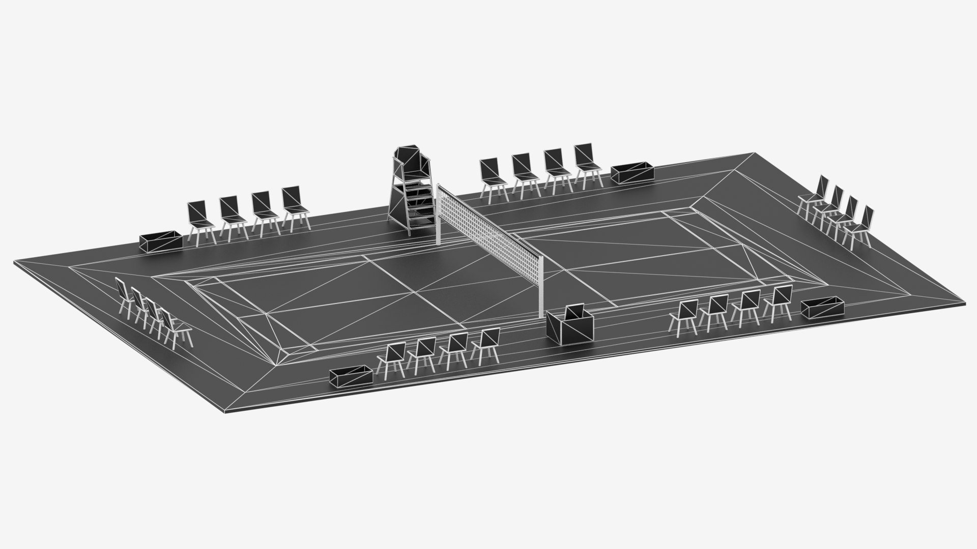 3D Cartoon Badminton Court Arena - TurboSquid 2231217