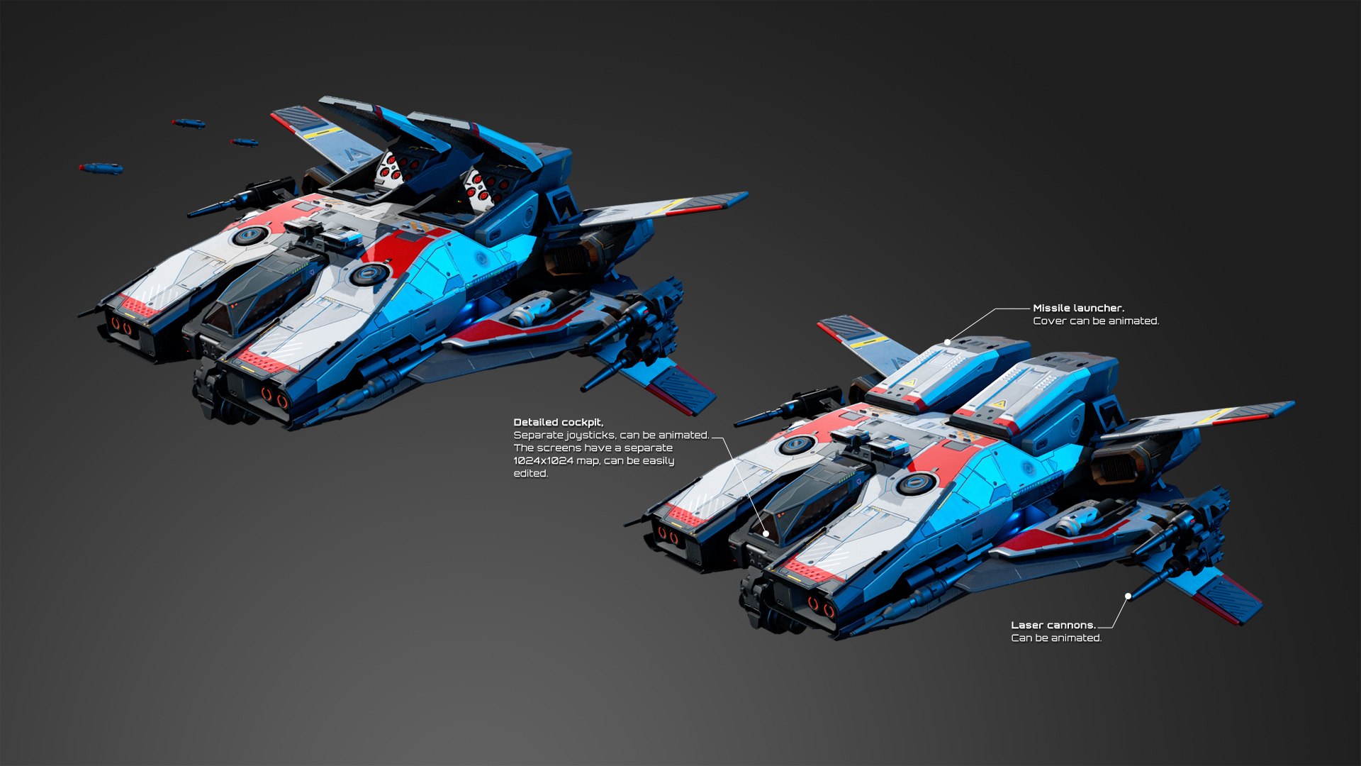 3D BOXER - Fighter Spacecraft Model - TurboSquid 2253976