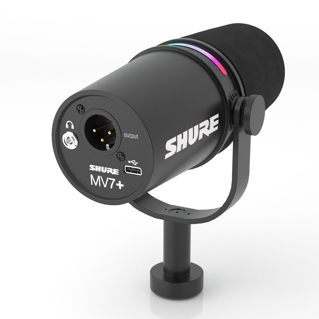 3D Model Shure MV7 Plus Podcast Microphone Black 3D Model - TurboSquid ...