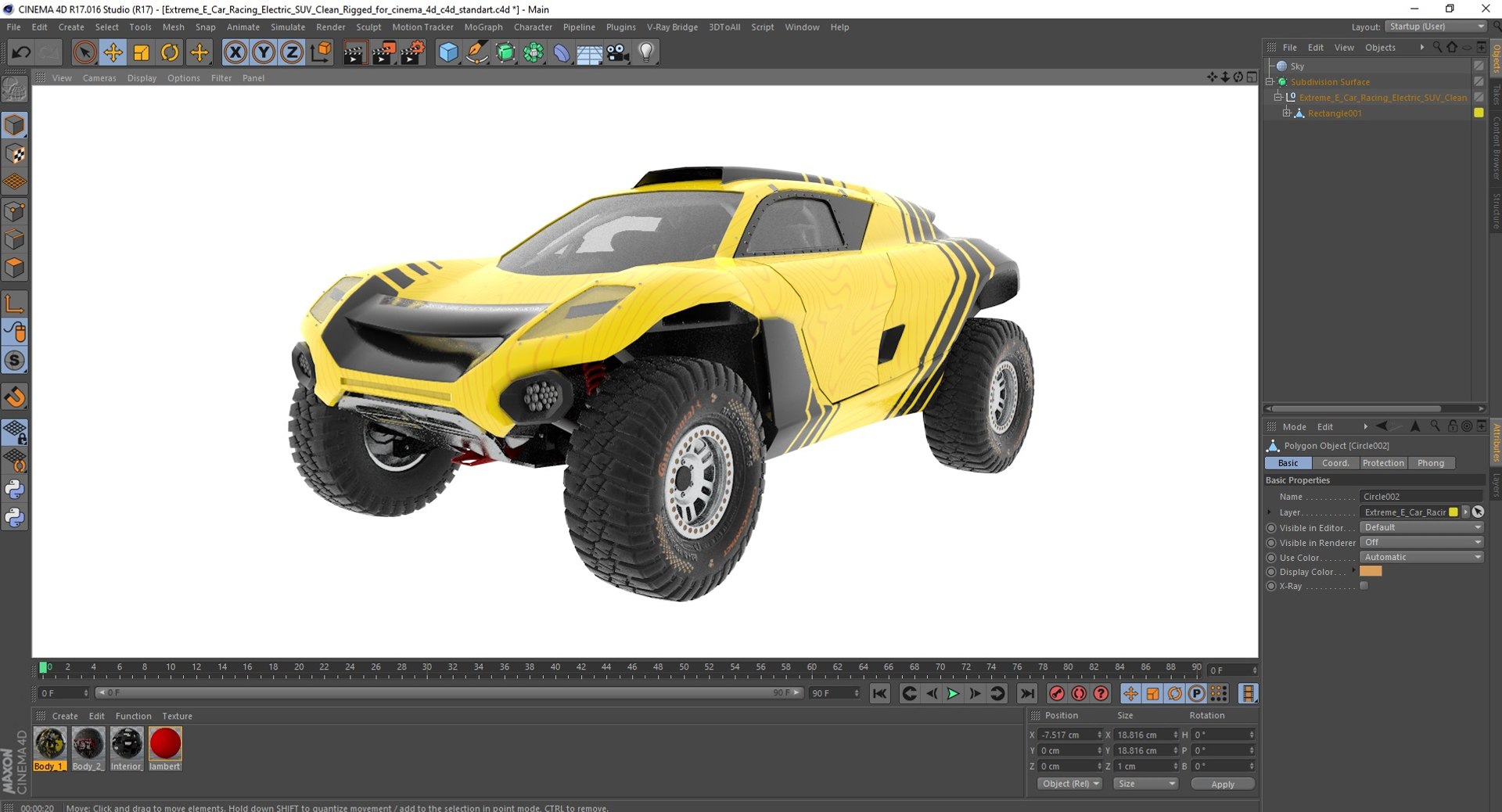 3D model Extreme E Car Racing Electric SUV Clean Rigged for Cinema ...