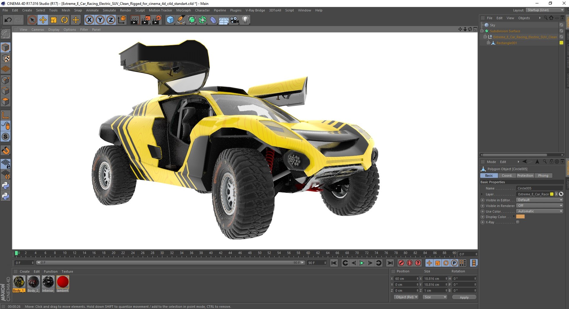 3D model Extreme E Car Racing Electric SUV Clean Rigged for Cinema ...