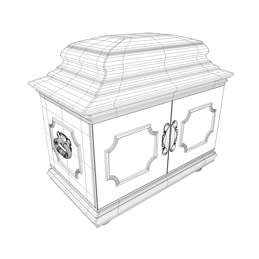 3d model chest wood