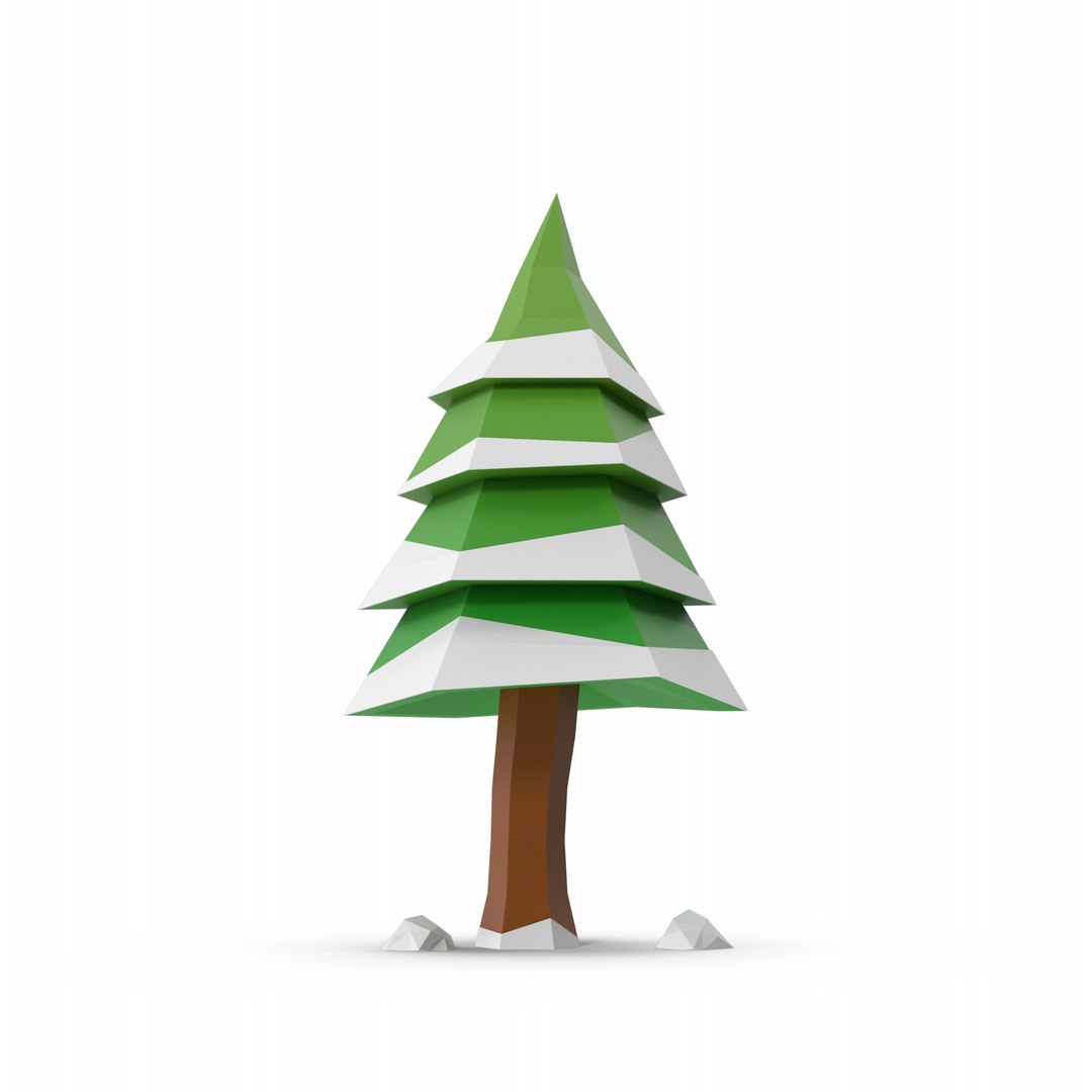 Low Poly Pine Tree Winter 3D model - TurboSquid 1845833