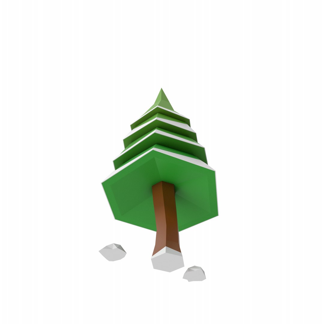 Low Poly Pine Tree Winter 3D model - TurboSquid 1845833