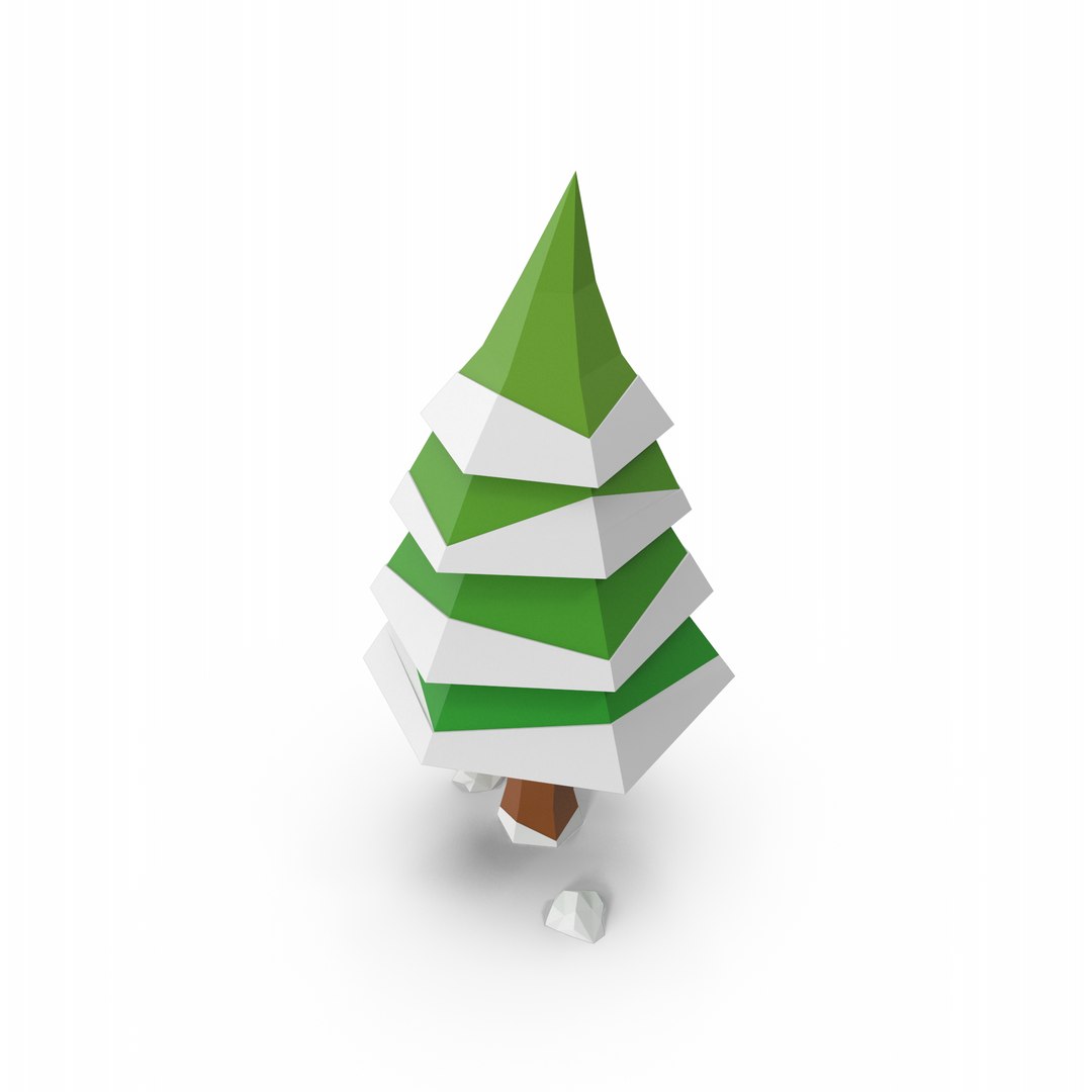 Low Poly Pine Tree Winter 3D model - TurboSquid 1845833