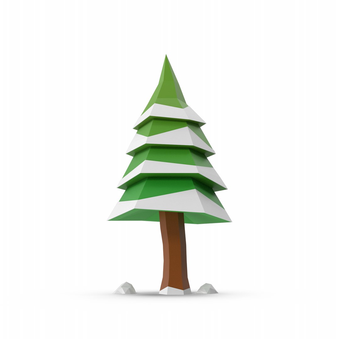 Low Poly Pine Tree Winter 3D model - TurboSquid 1845833