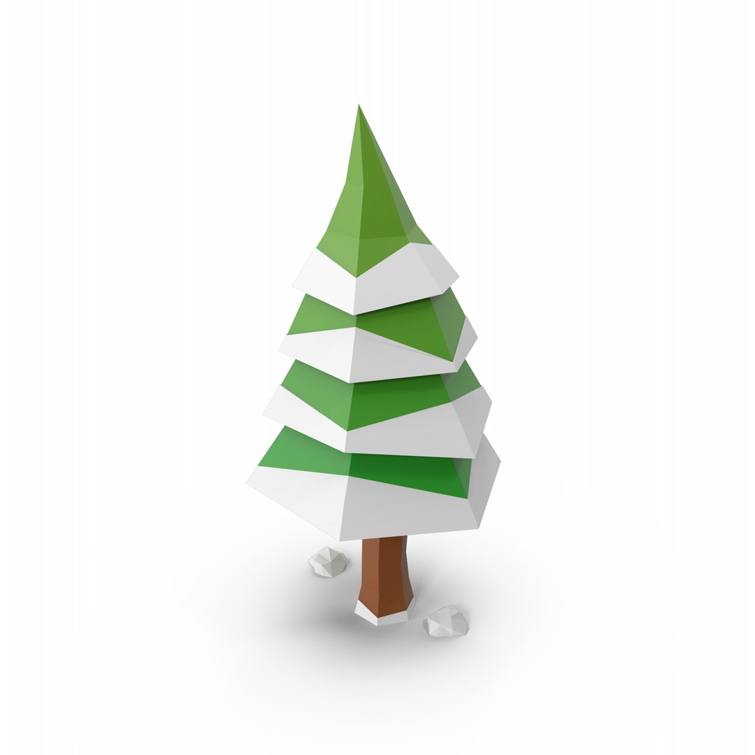 Low Poly Pine Tree Winter 3D model - TurboSquid 1845833