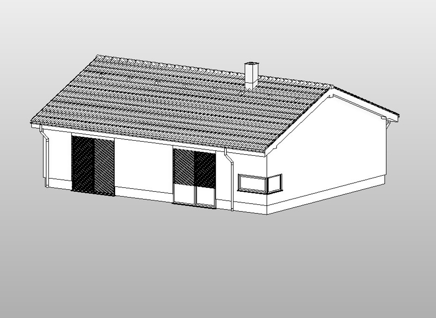 Bungalow 2 - Created with fully parametric Revit Families 3D ...