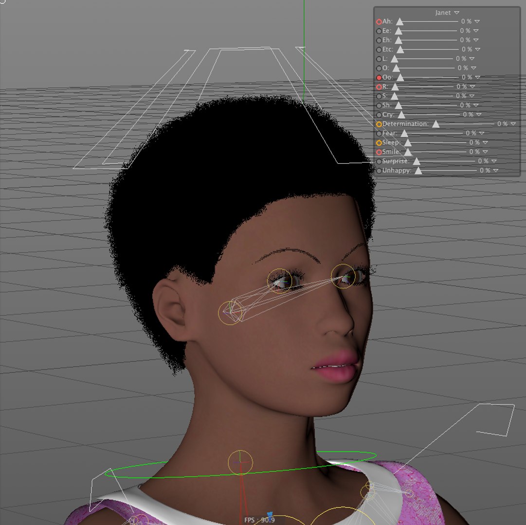 3d Woman Rigged Janet Model