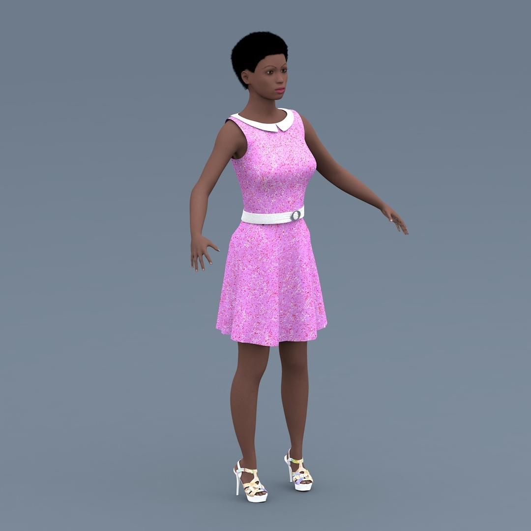 3d Woman Rigged Janet Model