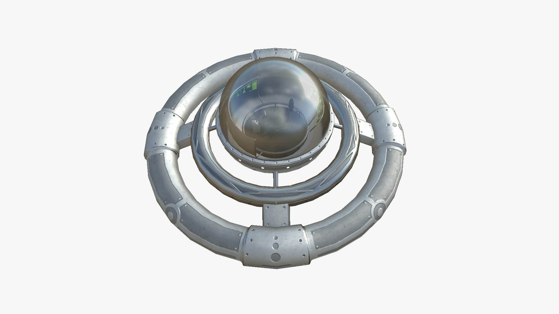 3D Alien Spaceship UFO F01 Steel - Sci Fi Spacecraft Design ...