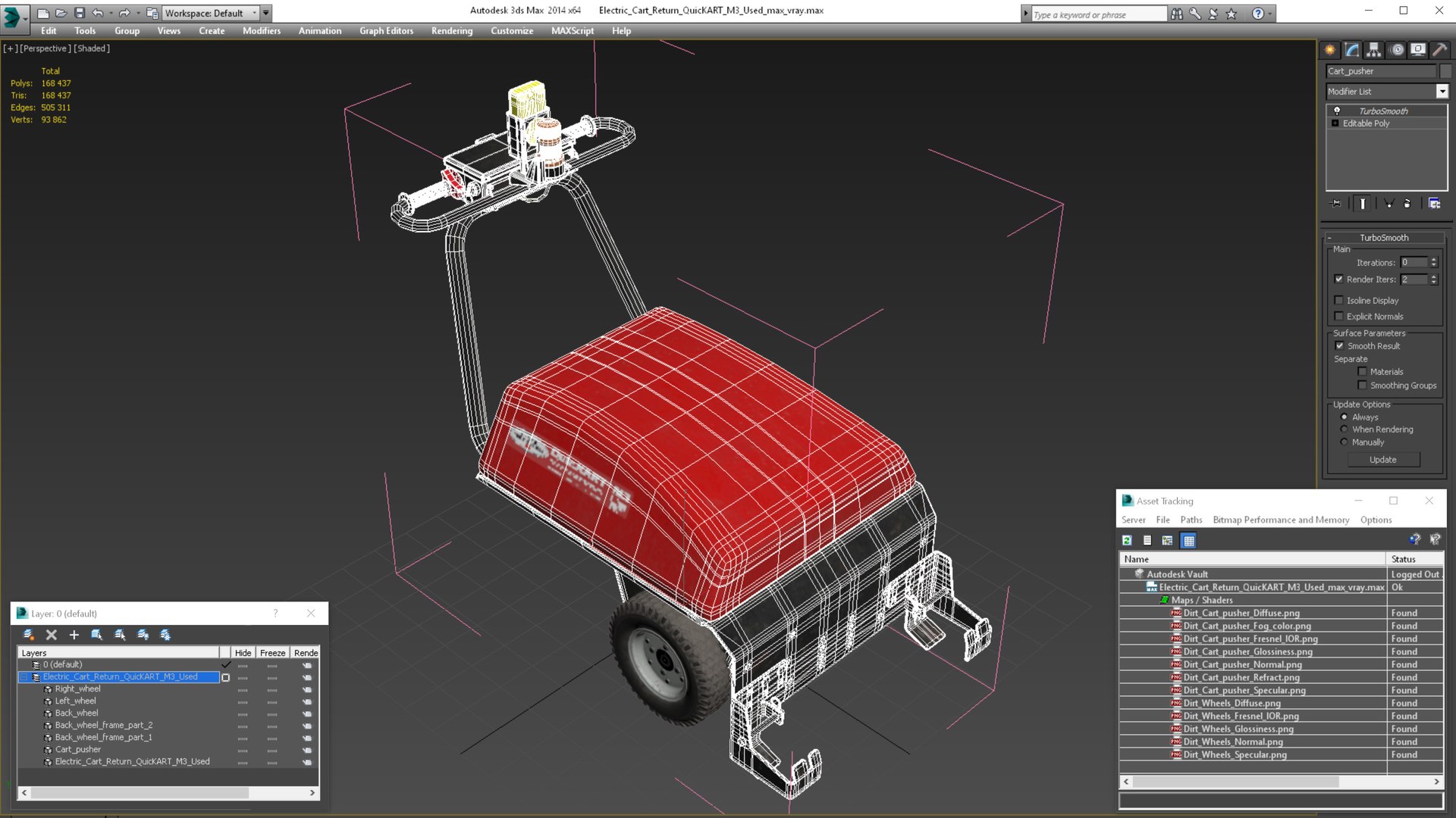 3D Electric Cart Return QuicKART M3 Used Model - TurboSquid 2042310