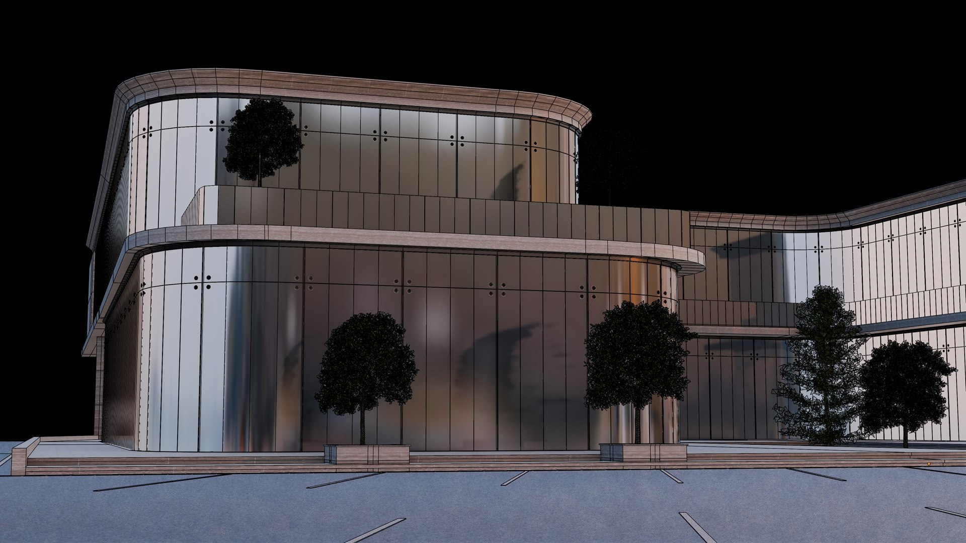Modern Glass Car Dealer 3D Model - TurboSquid 2399787