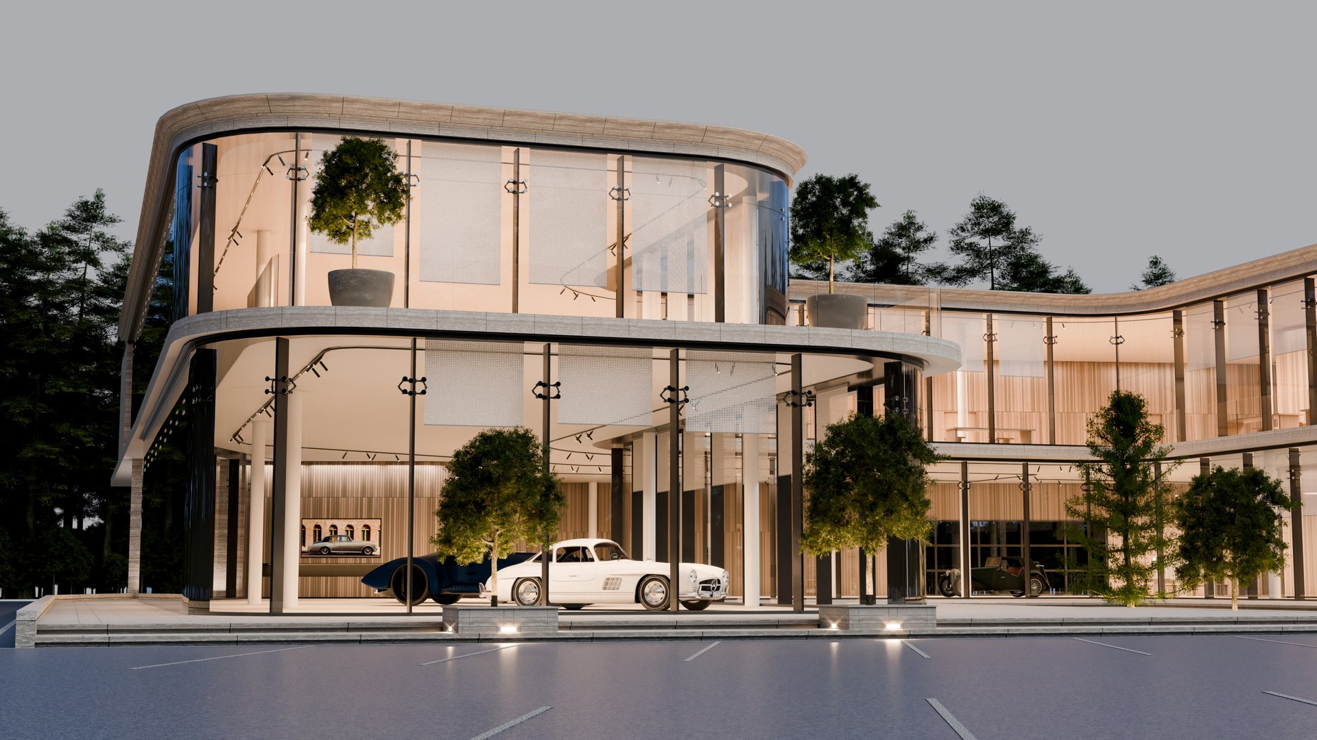 Modern Glass Car Dealer 3D Model - TurboSquid 2399787