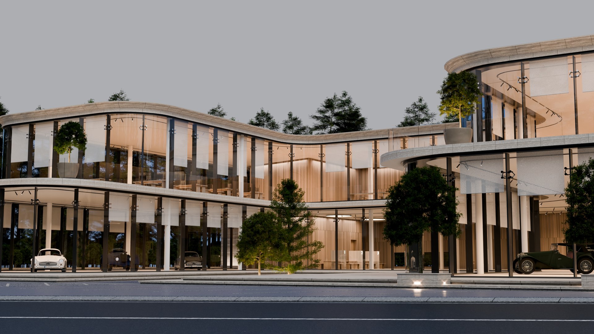 Modern Glass Car Dealer 3D Model - TurboSquid 2399787