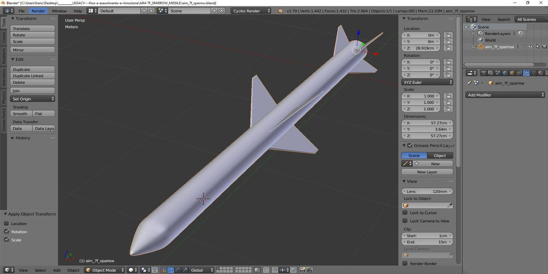 Max Pbr Uv-textured Aim-7f Sparrow