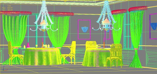 interior scene restaurant 3d max