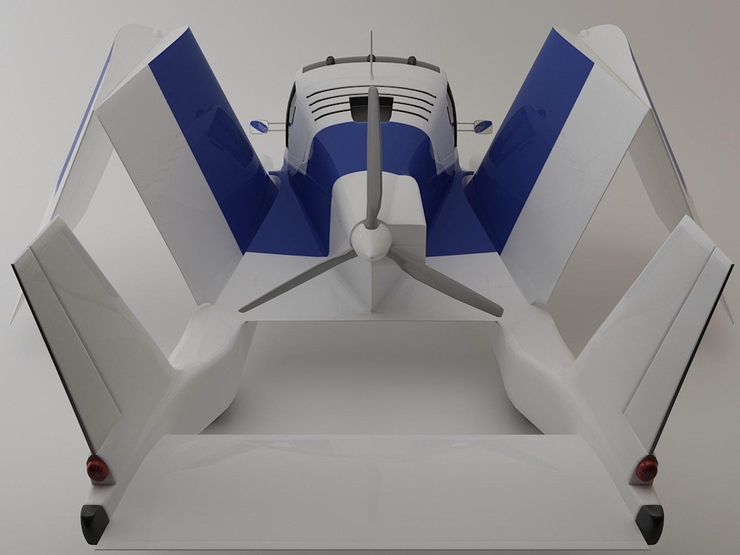 3d flying car transition aircraft model