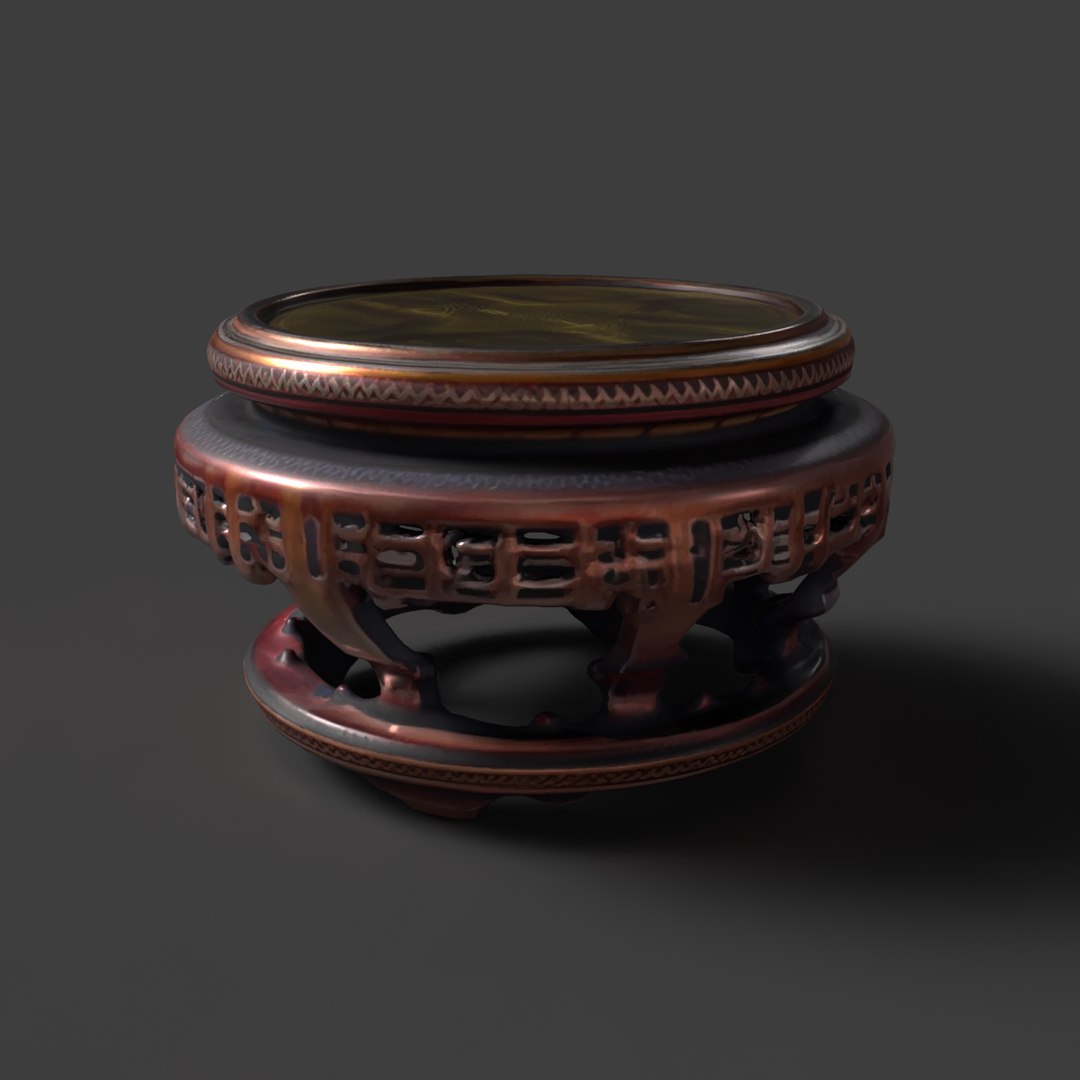 Chinese Wooden Round Display Stand1 3D Model - TurboSquid 2294305