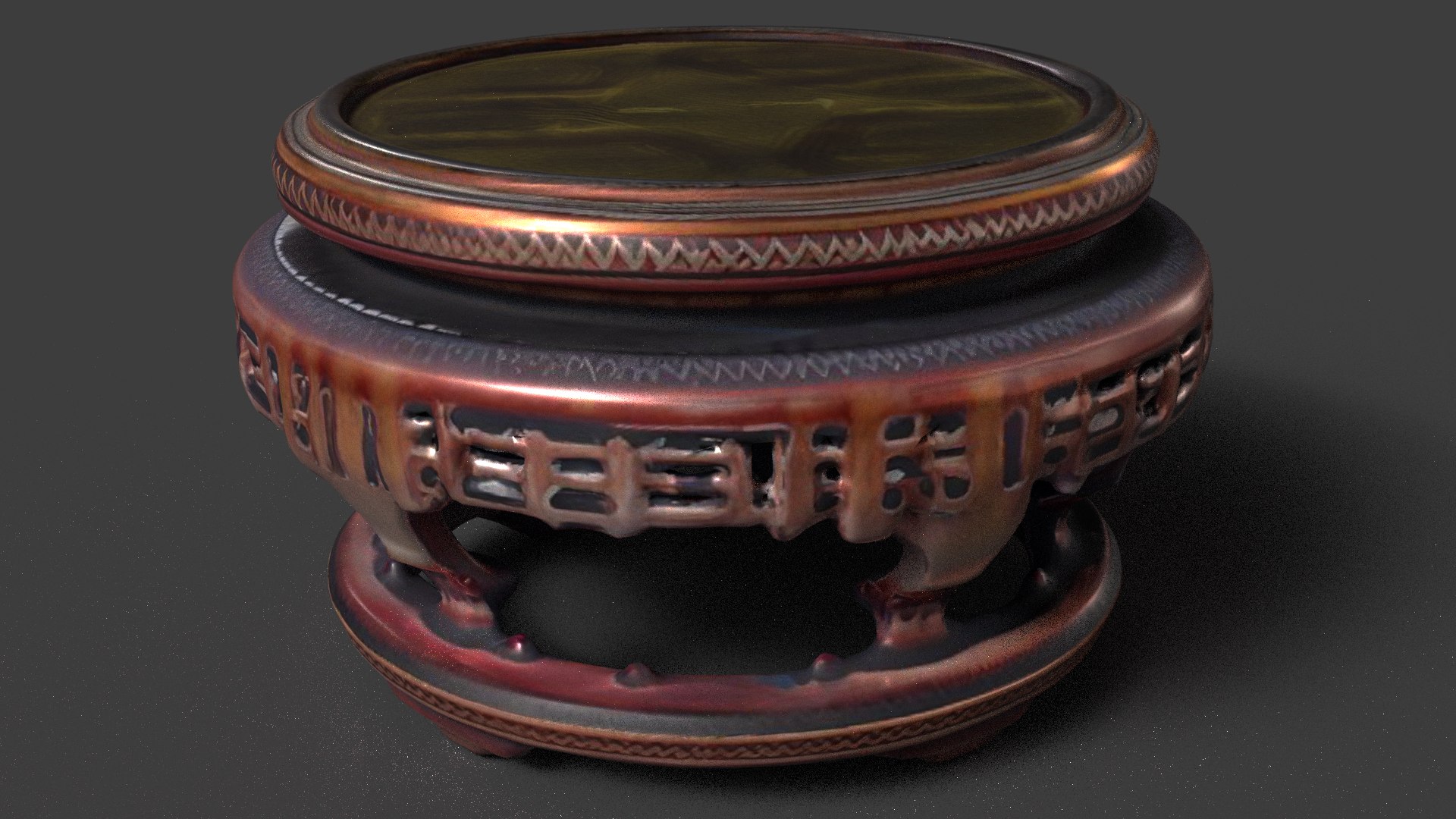 Chinese Wooden Round Display Stand 3D Model - TurboSquid 2294305
