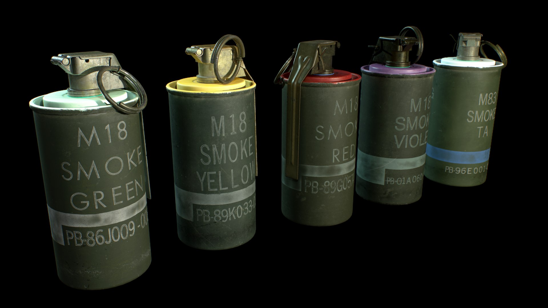Smoke Grenades M18 And M83 3D Model - TurboSquid 1808789