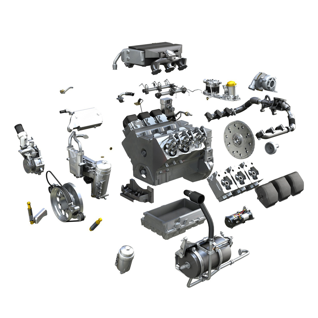 3d 3ds diesel engine parts